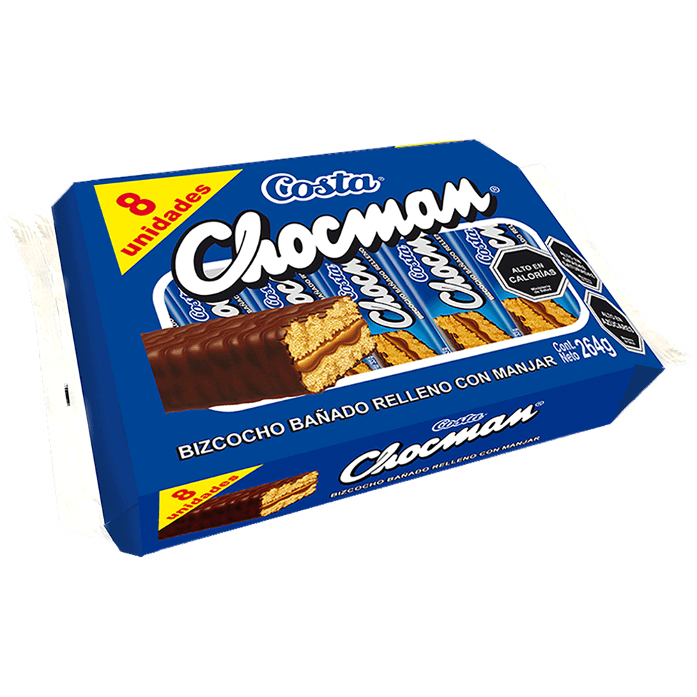 Bizcocho Chocman 8 un. 33 g c/u | Jumbo.cl - spidcl
