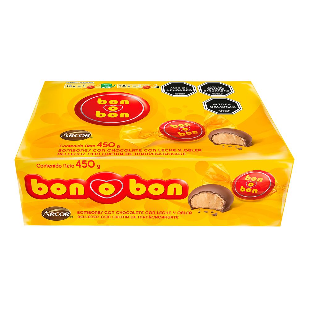 Bombón Bon o Bon 480 g, de leche, clásico - spidcl