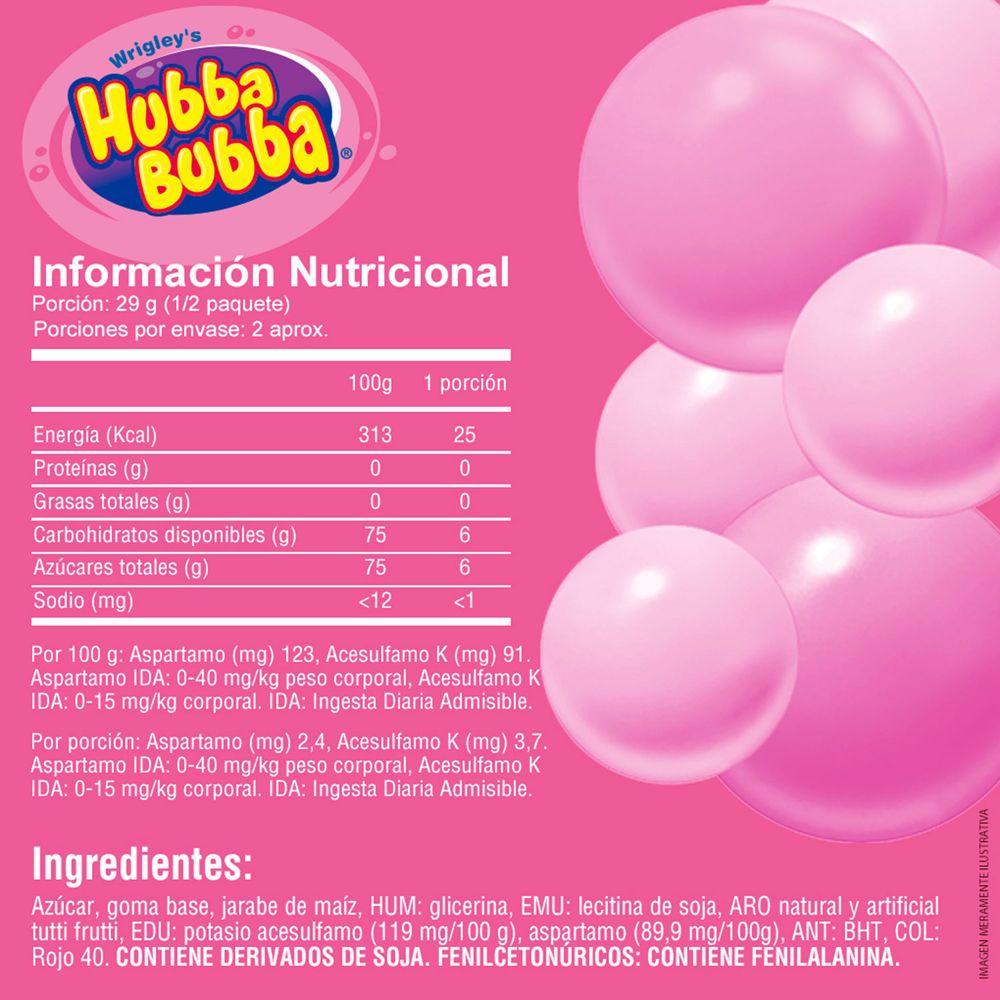 Chicles Bubble Tape Sabor A Fruta 56 g - spidcl