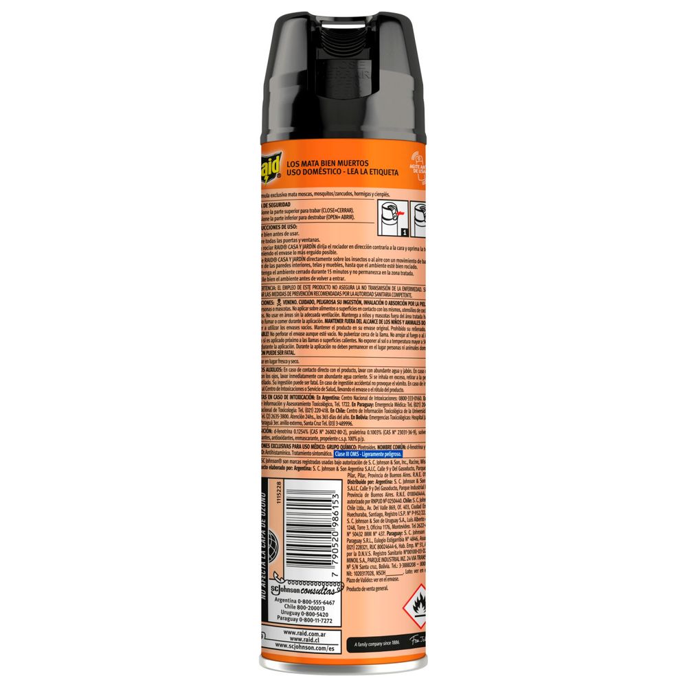 Insecticida Raid Casa y Jardín 360 cc | Jumbo.cl - spidcl