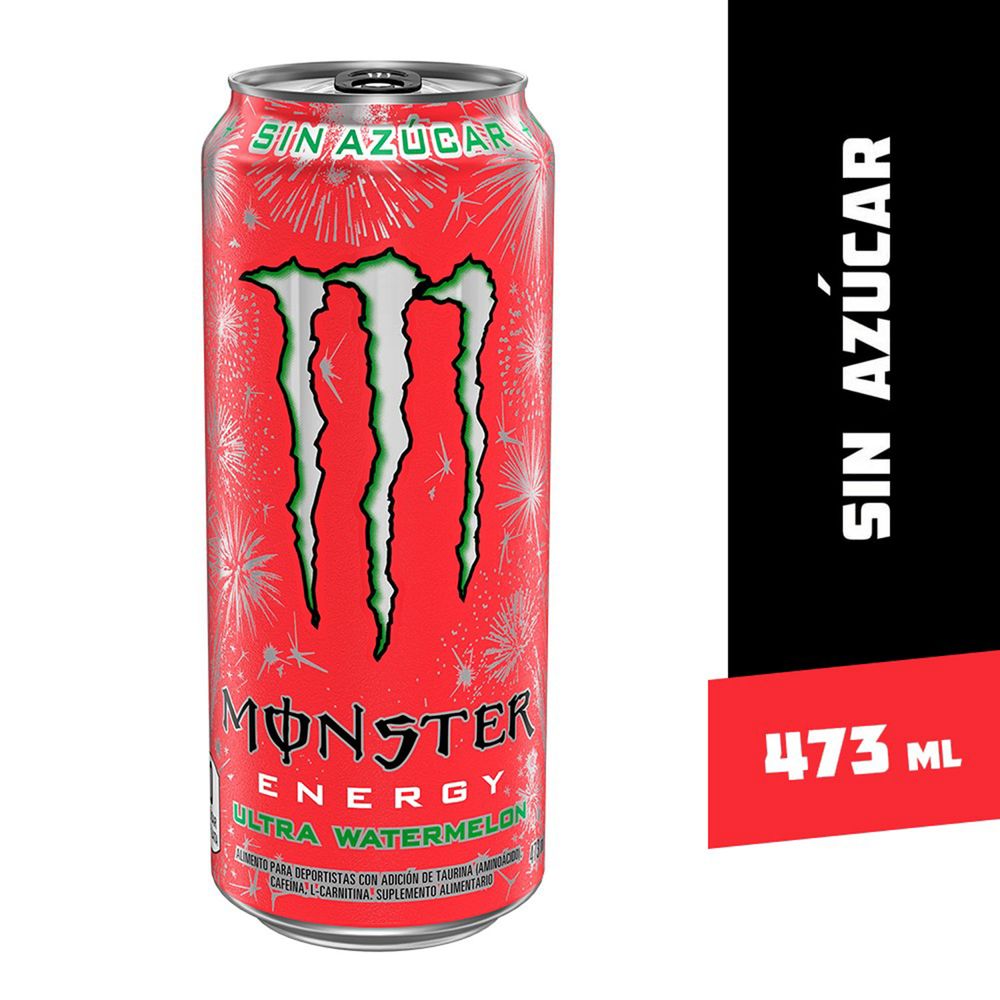 Bebida Energética Monster Ultra Watermelon 473 ml - spidcl Bebida Energética Monster Ultra Watermelon 473 ml - spidcl